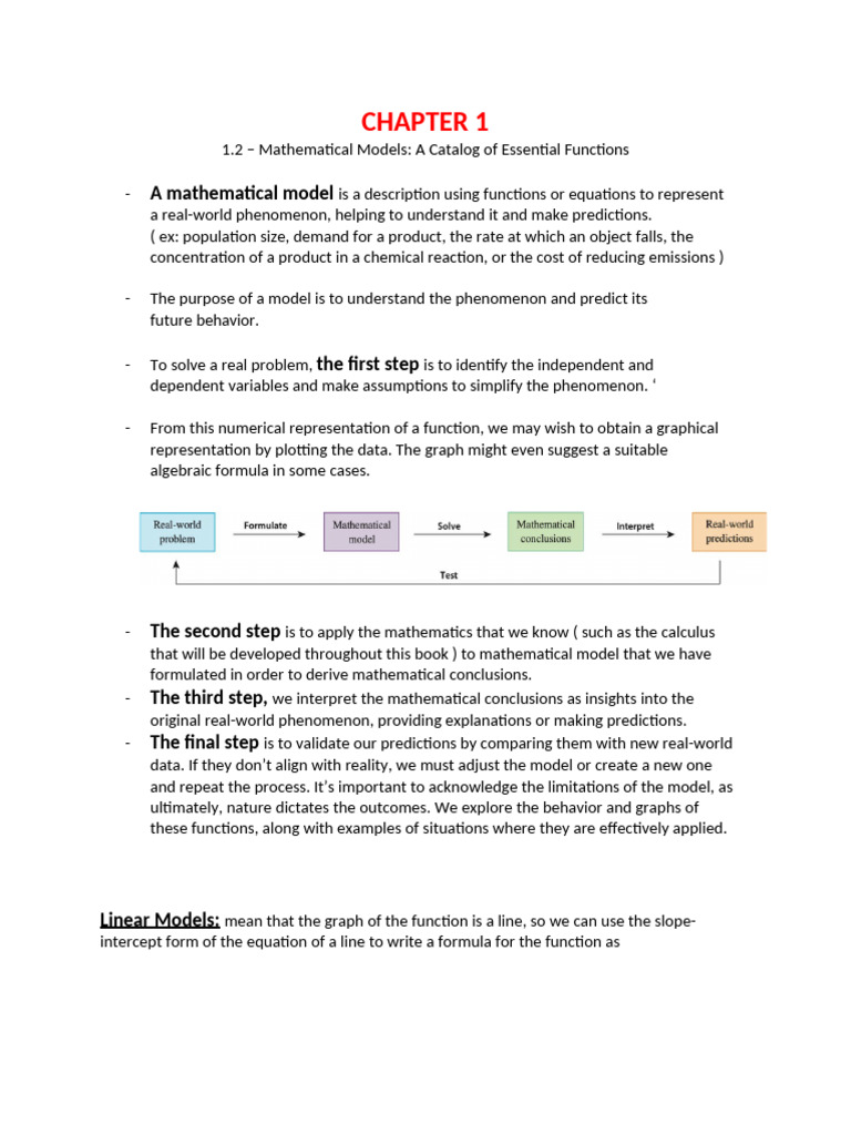 CHAPTER 1.2 - Mathematical Models . . . | PDF | Teaching Methods & Materials