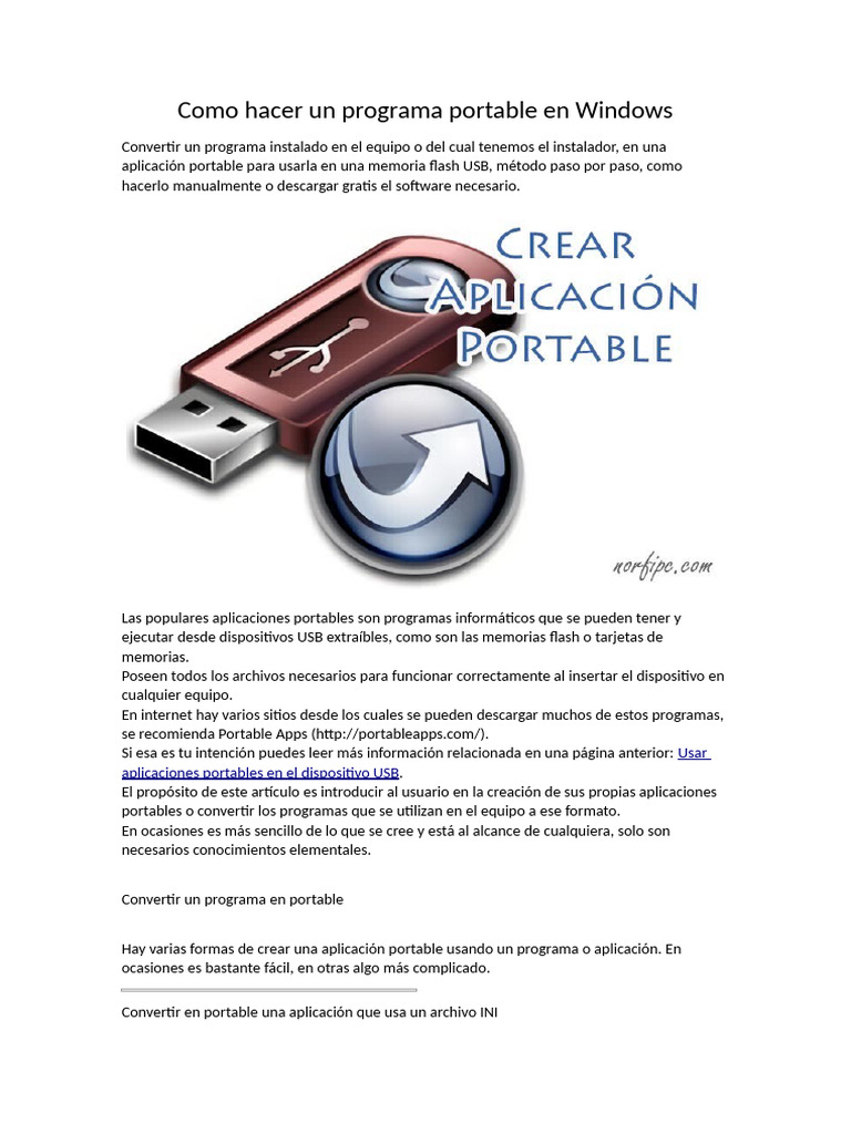 Como Hacer Un Programa Portable en Windows | PDF | Archivo de ...