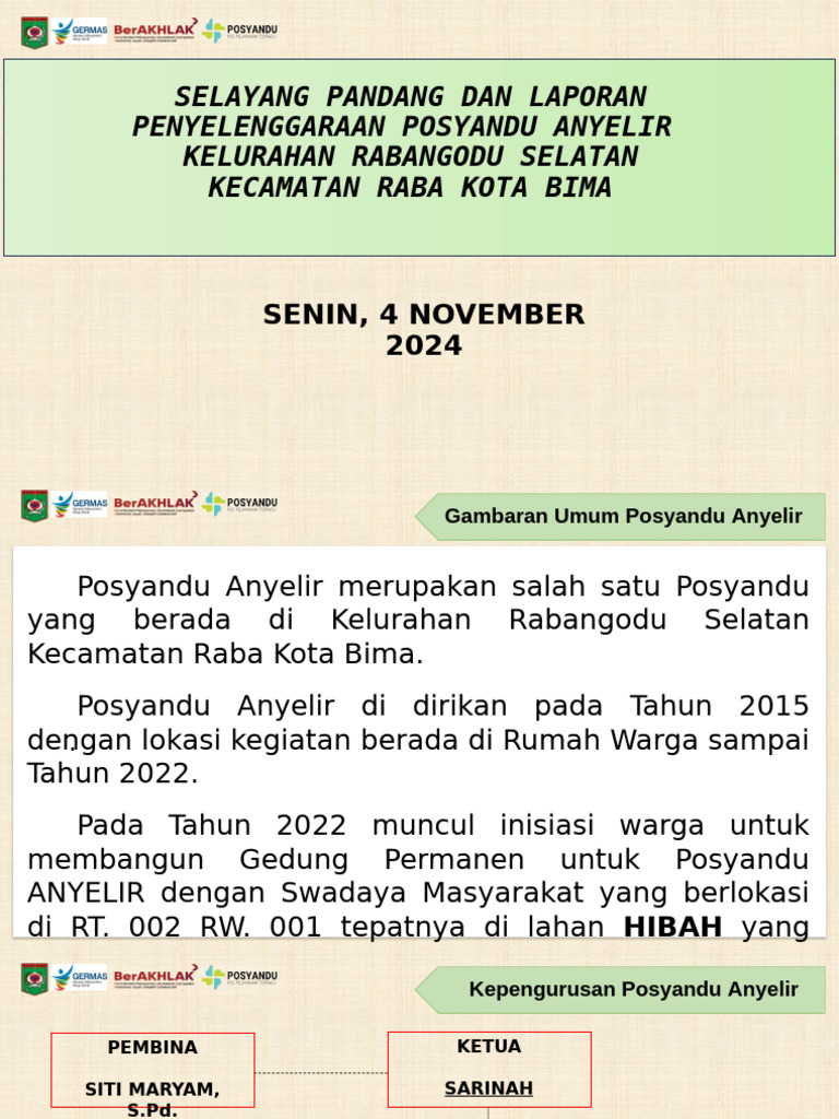 Selayang Pandang Posyandu Rasabou Fix | PDF