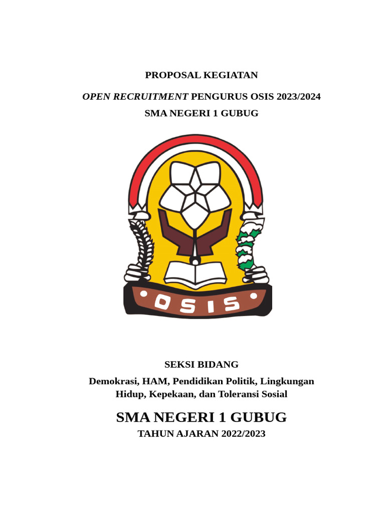 Proposal Oprec Osis | PDF