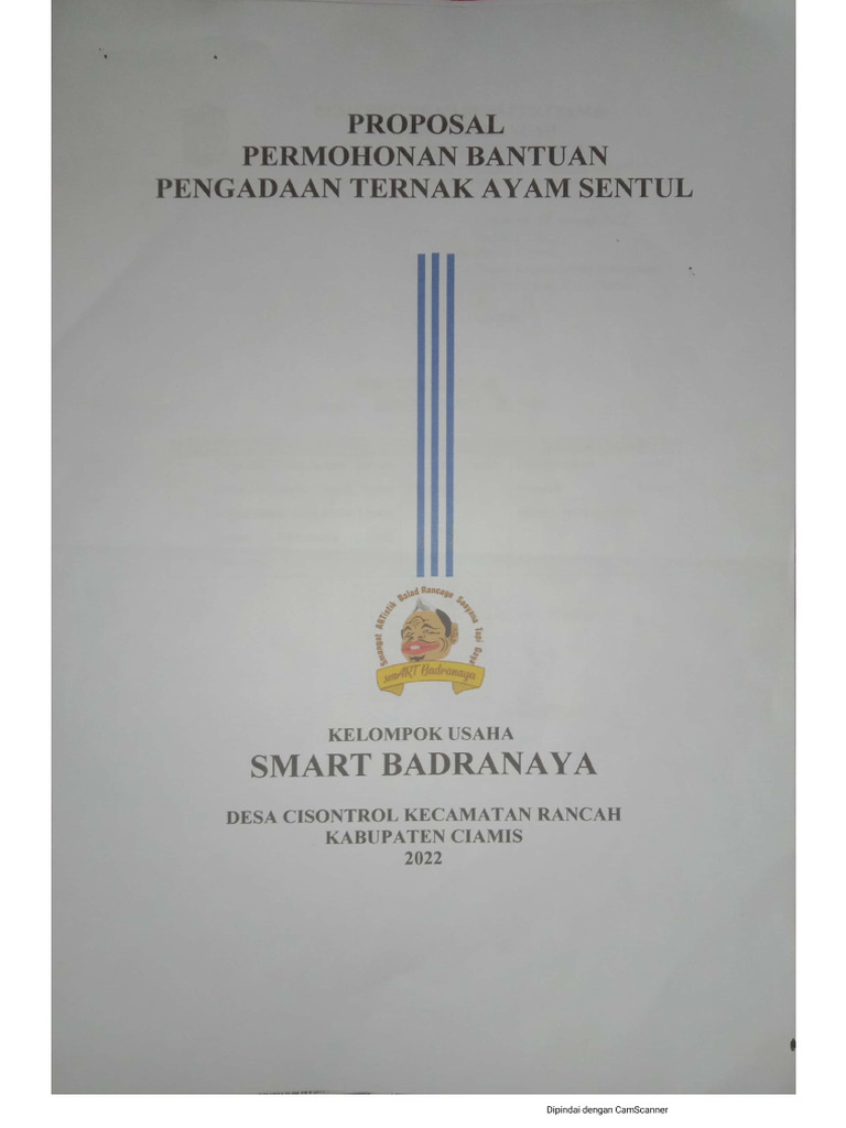 Proposal Pengajuan Ayam Sentul | PDF