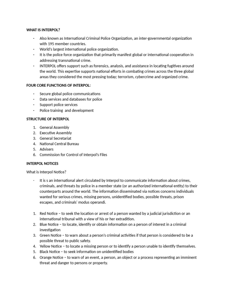 INTERPOL | PDF | United Nations | International Relations