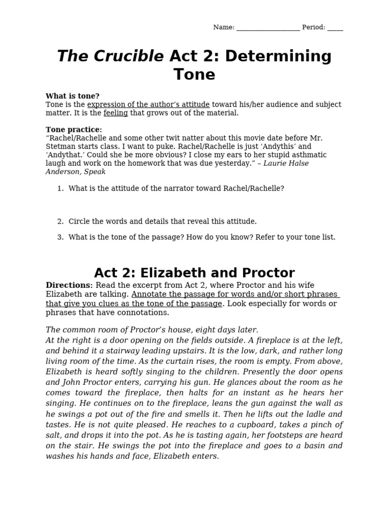 Crucible Act 2 Tone Lesson | PDF
