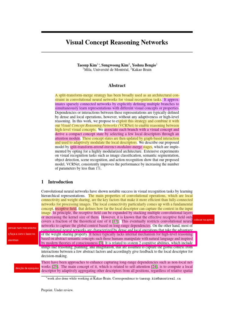 Visual Concept Reasoning Networks (VCRNet) | PDF | Artificial Neural Network | Function ...