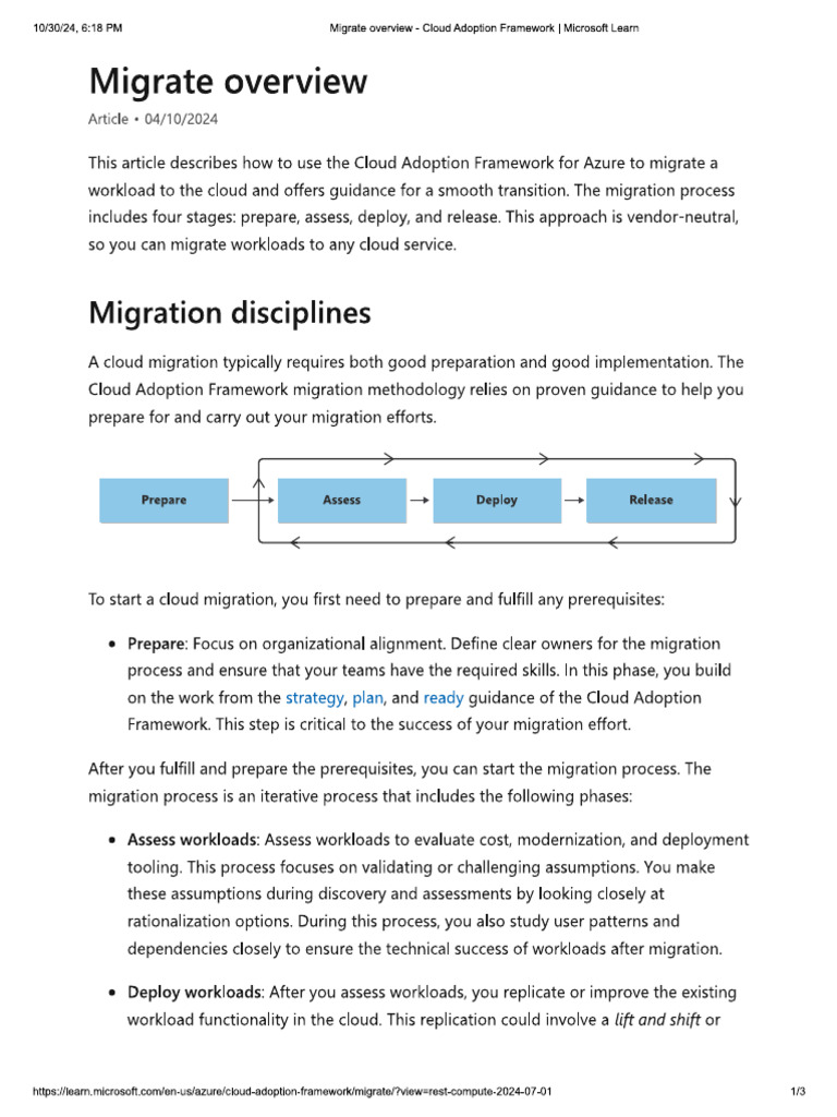 Migrate Overview | PDF