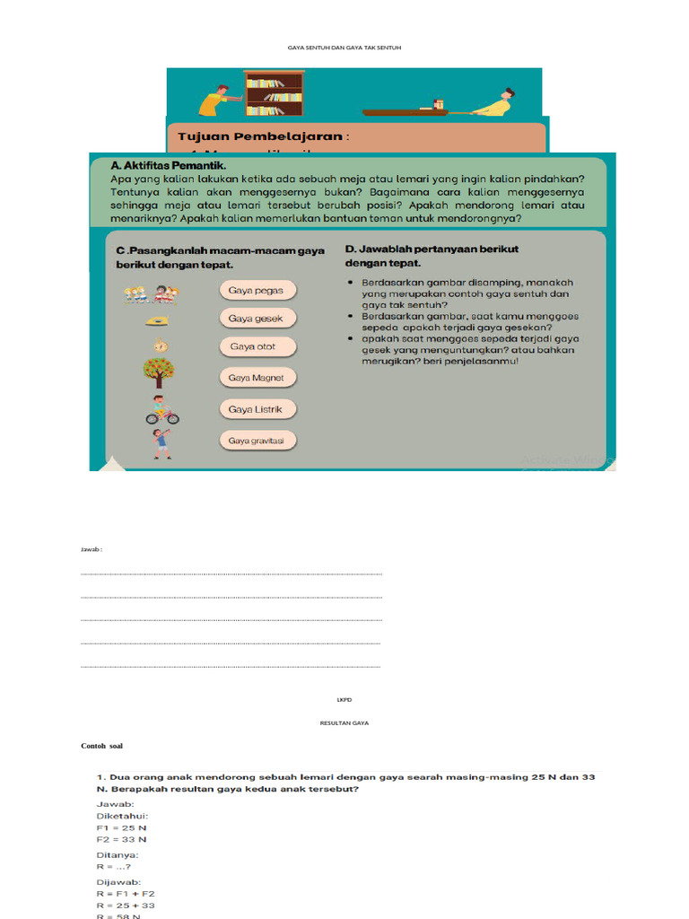 Gaya Sentuh Dan Gaya Tak Sentuh | PDF