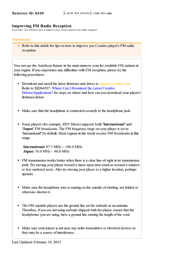 Improving FM Radio Reception | PDF