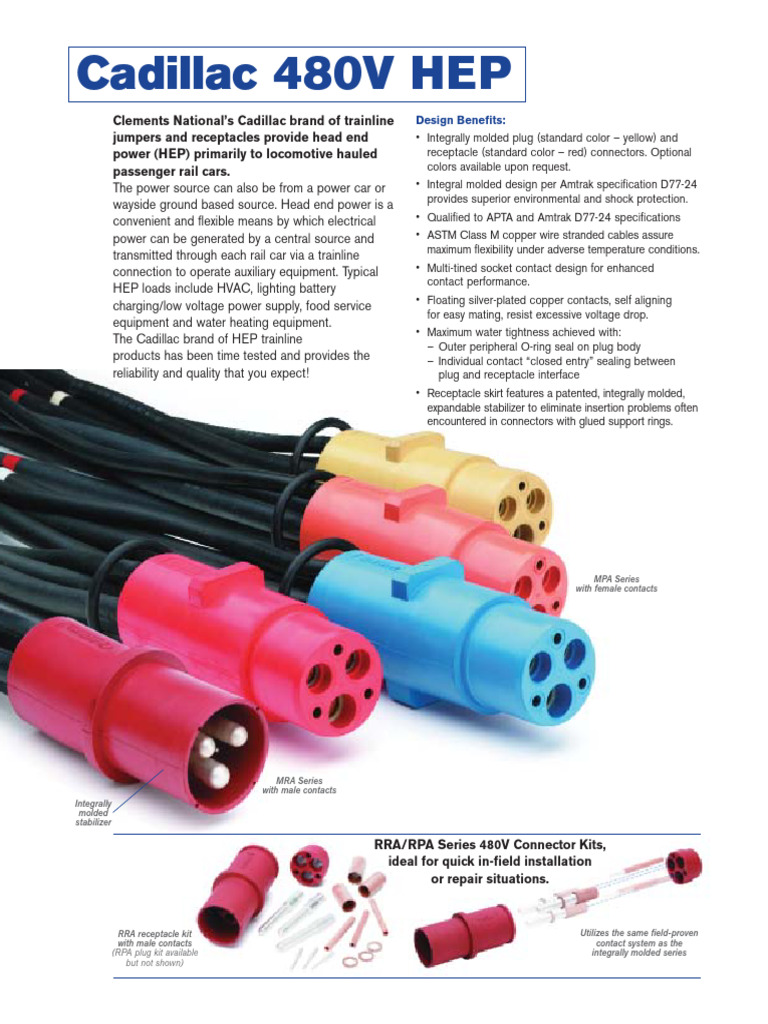 Clements Trainline-Cadillac 480v Hep | PDF | Electrical Connector | Electrical Engineering