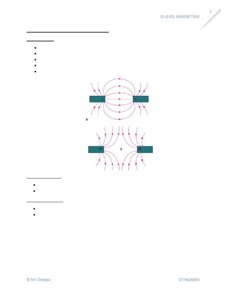 O Level Physics Magnetism 1 Pdf Magnet Magnetism