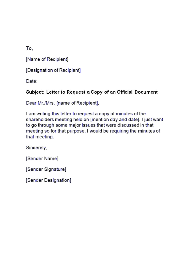 Sample Letter of Request | PDF
