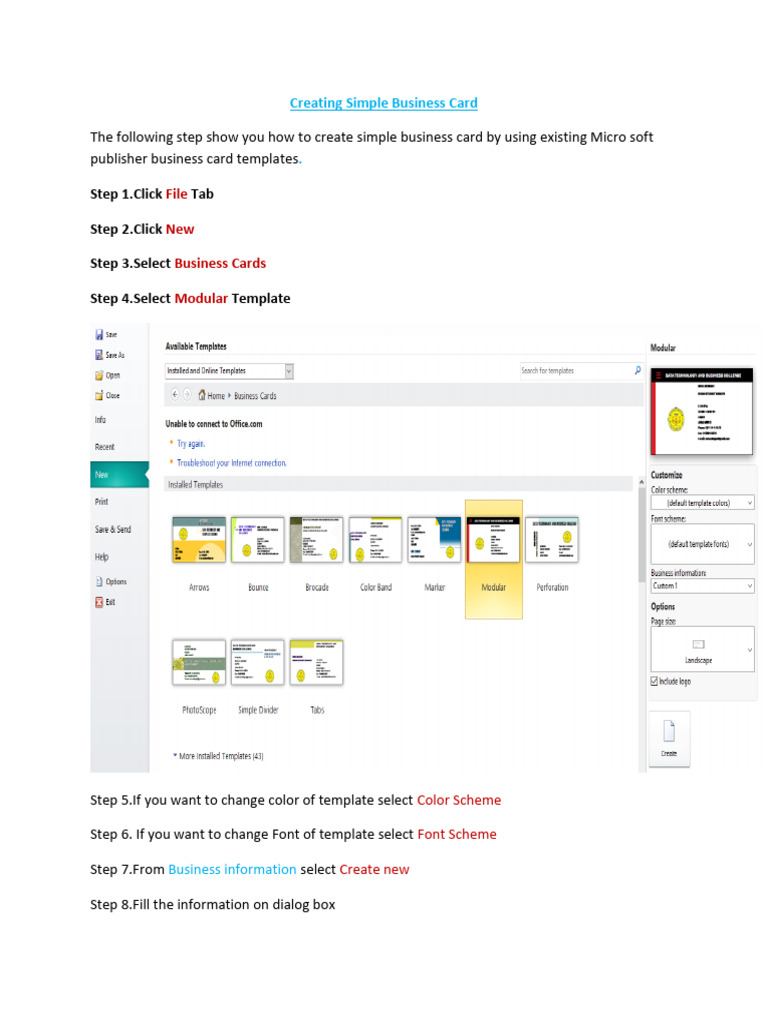 Easy Business Card Guide | PDF | Career & Growth