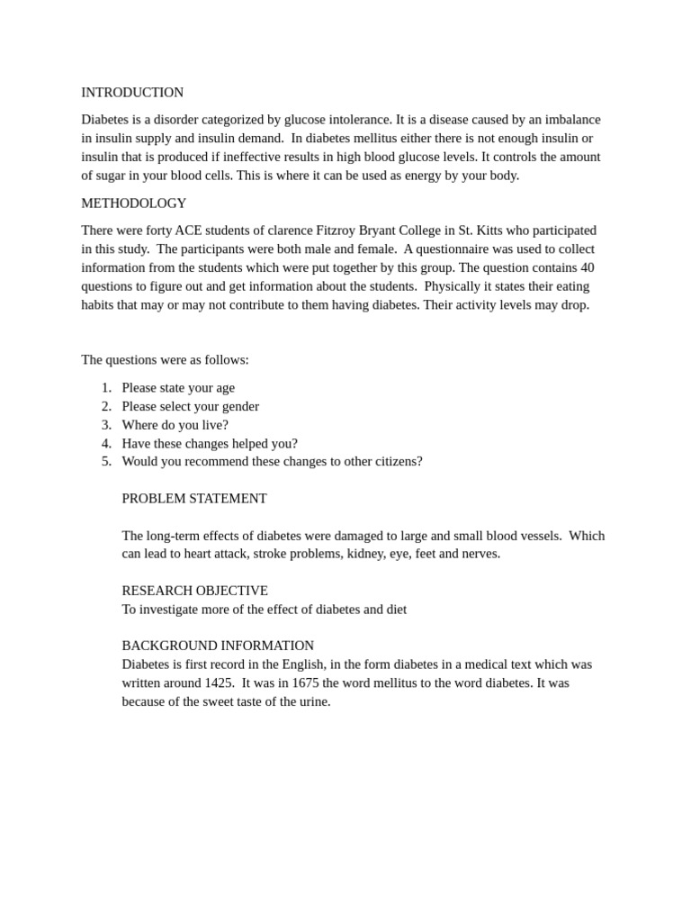 Shamarie Carty SBA | PDF | Science & Mathematics | Lifestyle