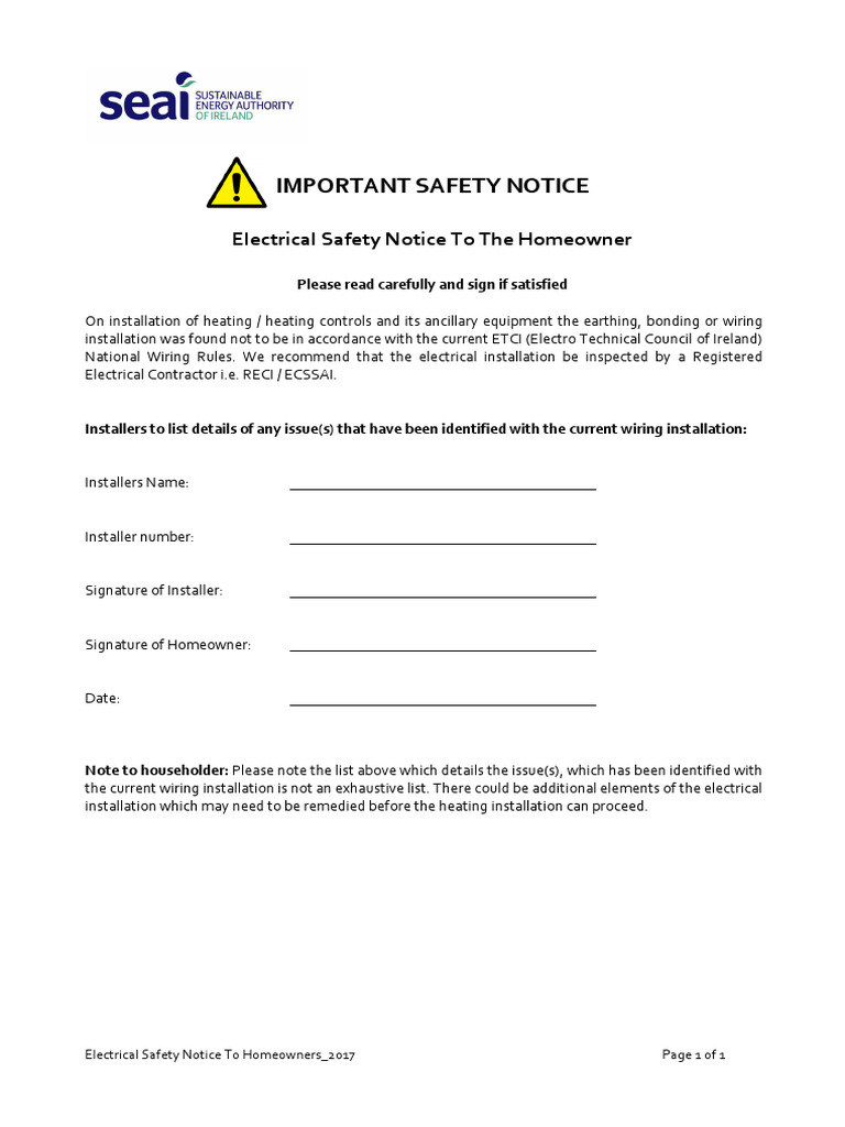 Electrical Safety Notice To Homeowners 2017 | PDF | Computers