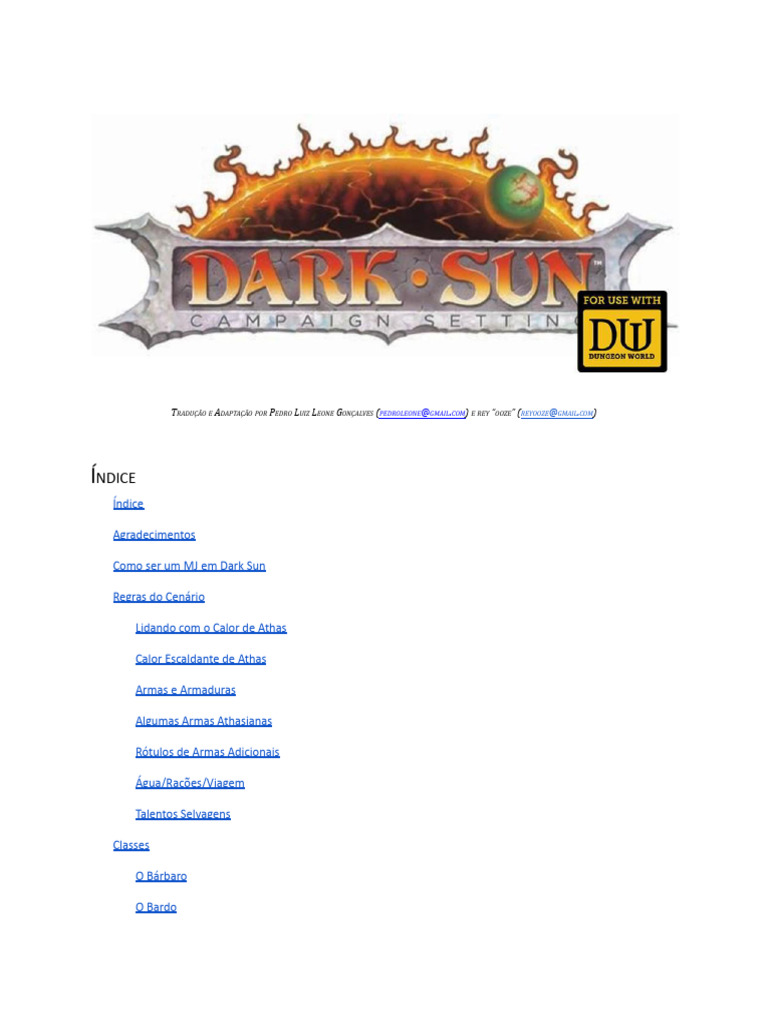 Dungeon World Dark Sun | PDF | Veneno | Zumbis