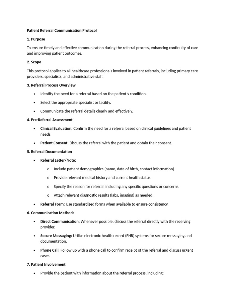 Patient Referral Communication Protocol | PDF | Electronic Health ...