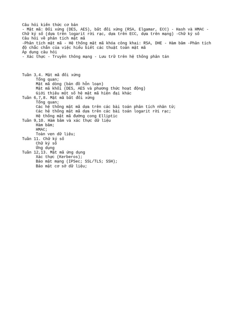 Câu hỏi kiến thức cơ bản MMH | PDF