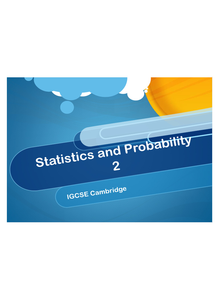 Igcse Statistics 2 Pdf Teaching Methods And Materials