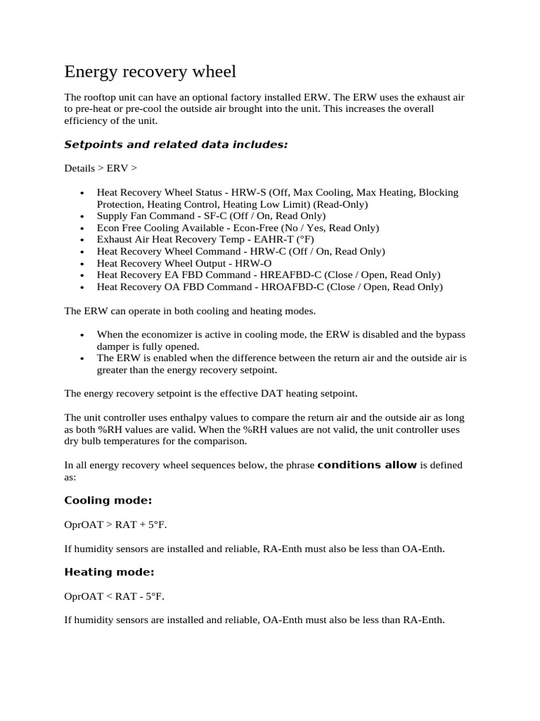Energy Recovery Wheel Guide | PDF | Heat | Mechanical Engineering
