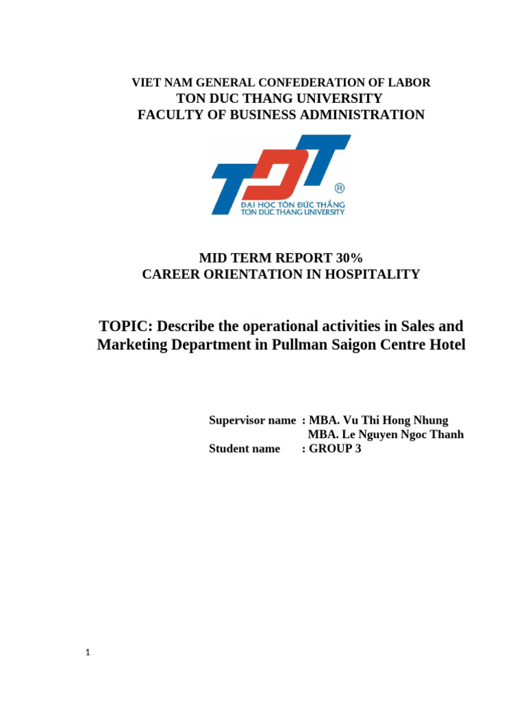 Ton Duc Thang University Faculty of Business Administration | PDF | Ho Chi Minh City | Hotel