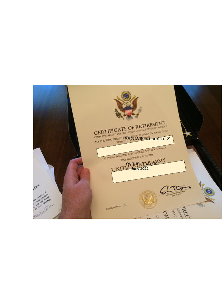 Certificate Document (Retirement) | PDF