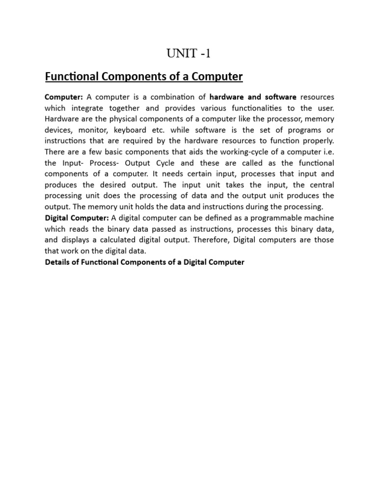 Functional Components of Computers | PDF | Logic Gate | Computer ...