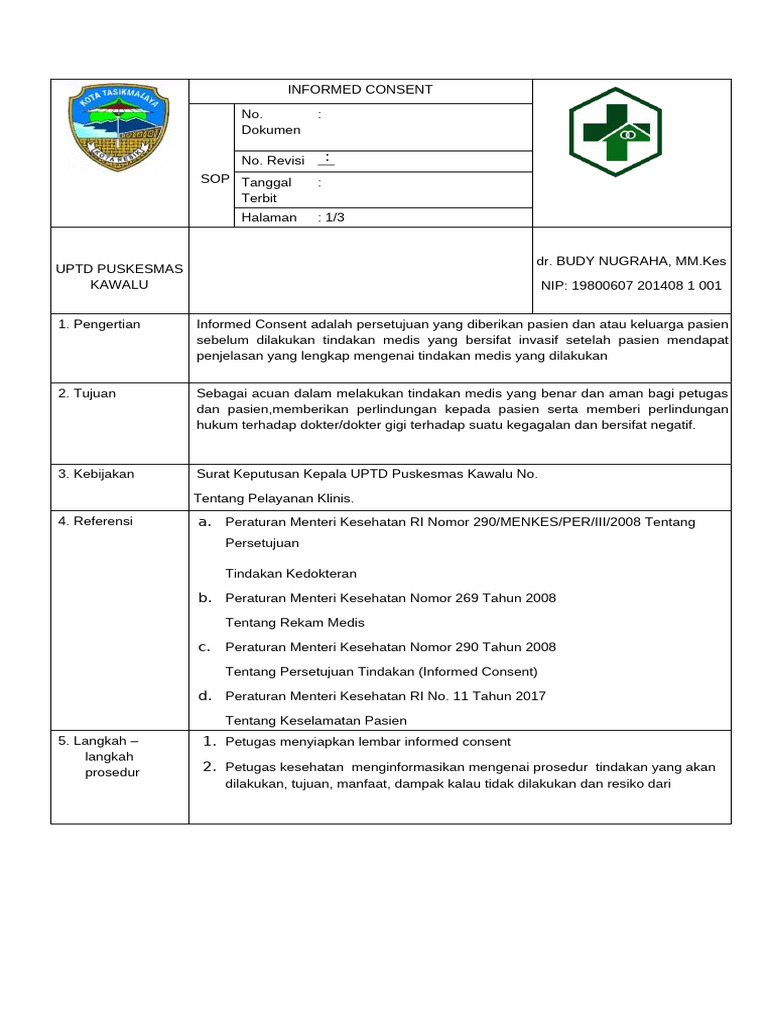 Prosedur Persetujuan Medis | PDF