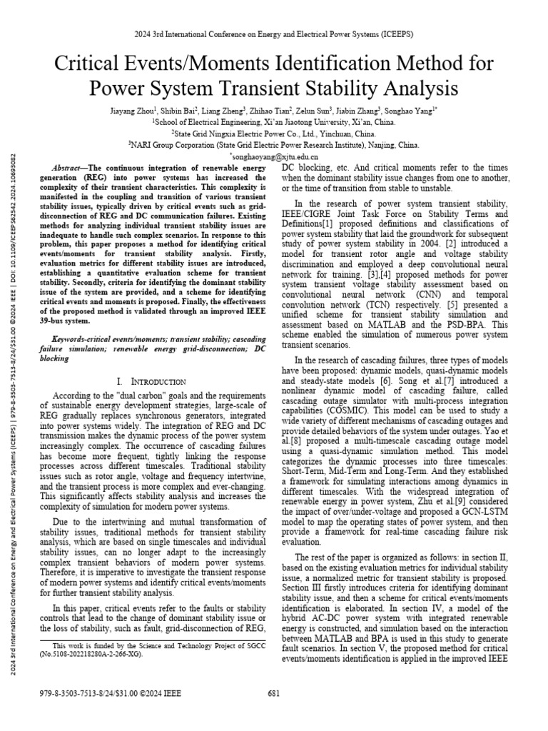 Identifying Critical Events in Power Systems | PDF | Simulation ...