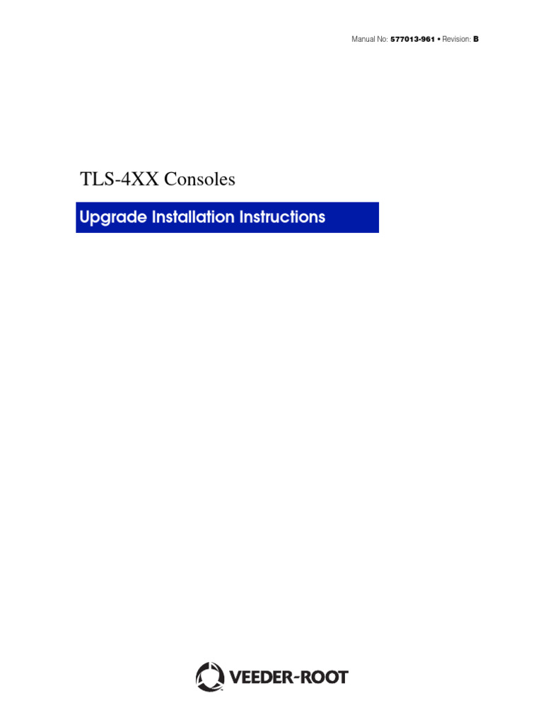 TLS-4XX Consoles: Upgrade Installation Instructions | PDF | Electrical Connector | Electrical Wiring