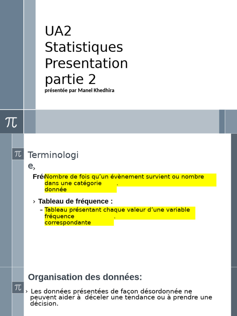 Semaine 5 Présentation (Partie 2) VF | PDF | Diagramme circulaire ...