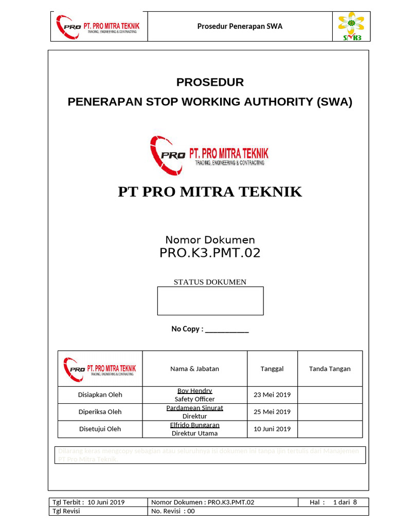 Prosedur Penerapan SWA | PDF