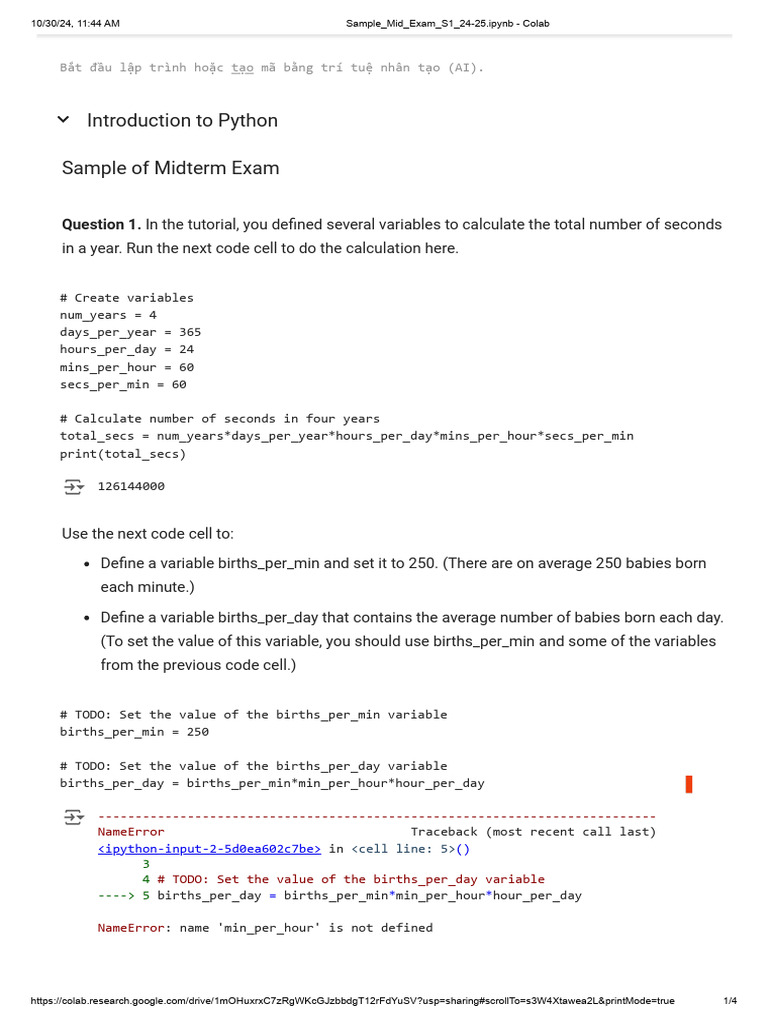 Sample - Mid - Exam - S1 - 24-25.ipynb - Colab | PDF | Area | Anonymous Function