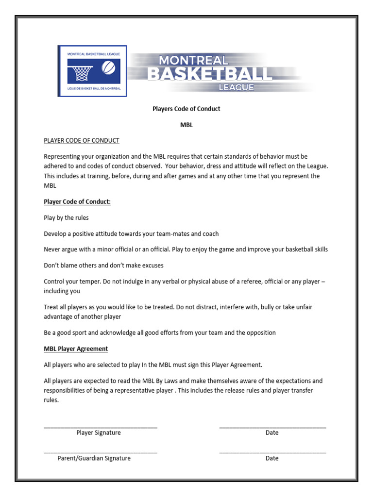 Players Code of Conduct Eng | PDF