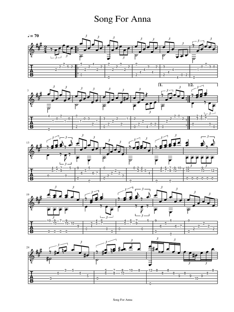 Song For Anna - Gitar (Sfile | PDF