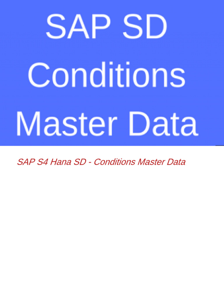 Conditions Master Data 1689000959 | PDF | Prices | Pricing