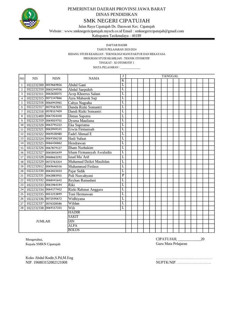 New ABSEN SISWA XI 2022-2023-2 | PDF