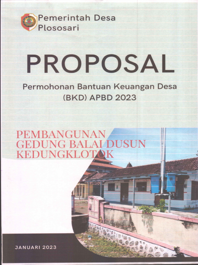 BKD APBD 2023 Gedung Balai Desa Kedungklotok | PDF