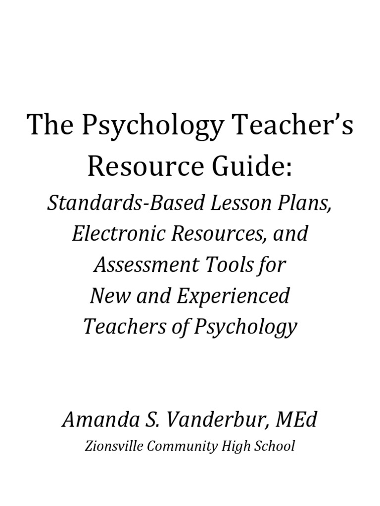Teachers Resource Guide | PDF | Psychology | Cognitive Science