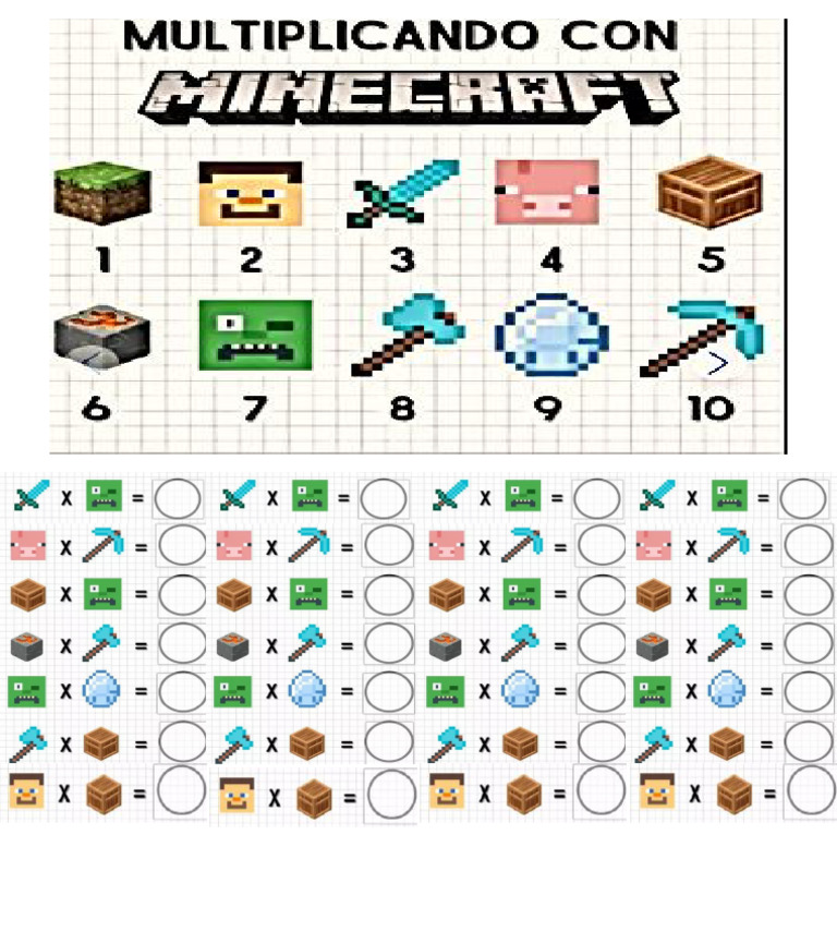 Multiplicaciones Minecraft | PDF