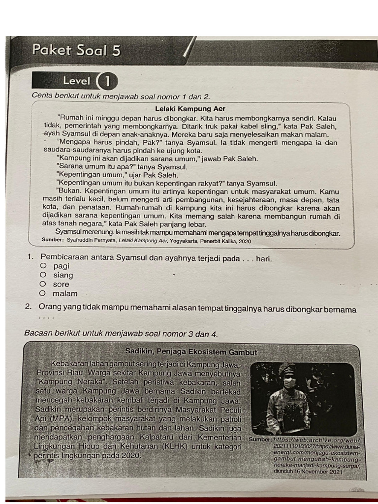 Latihan Literasi Paket Soal 5 | PDF