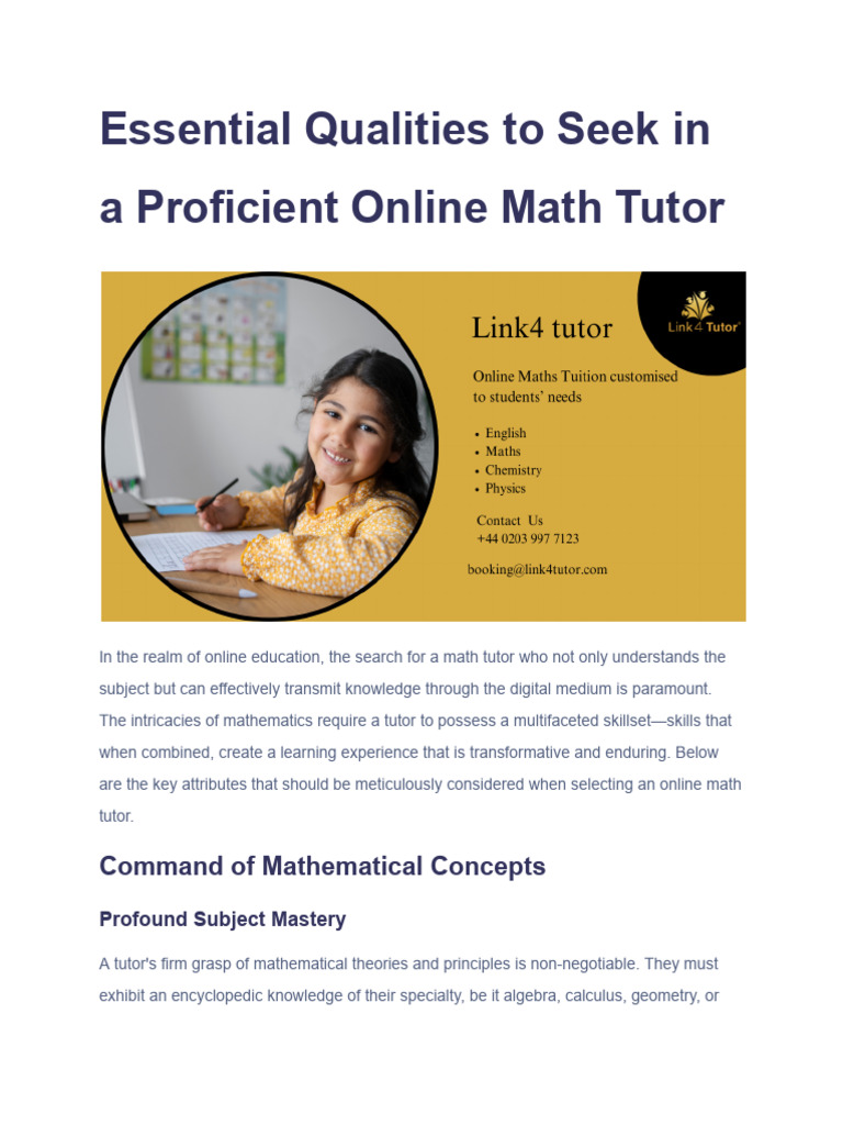 Mathematics Online Tutoring Uk | PDF | Mathematics | Learning