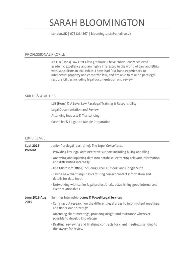CV Example 1 | PDF | Business