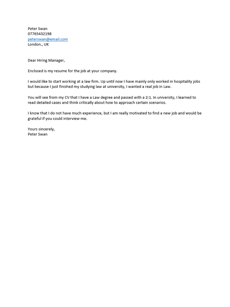 Cover Letter Example 2 | PDF