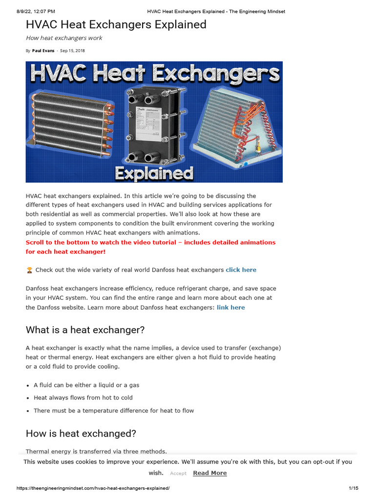 HVAC Heat Exchangers Explained - The Engineering Mindset | PDF | Heat ...
