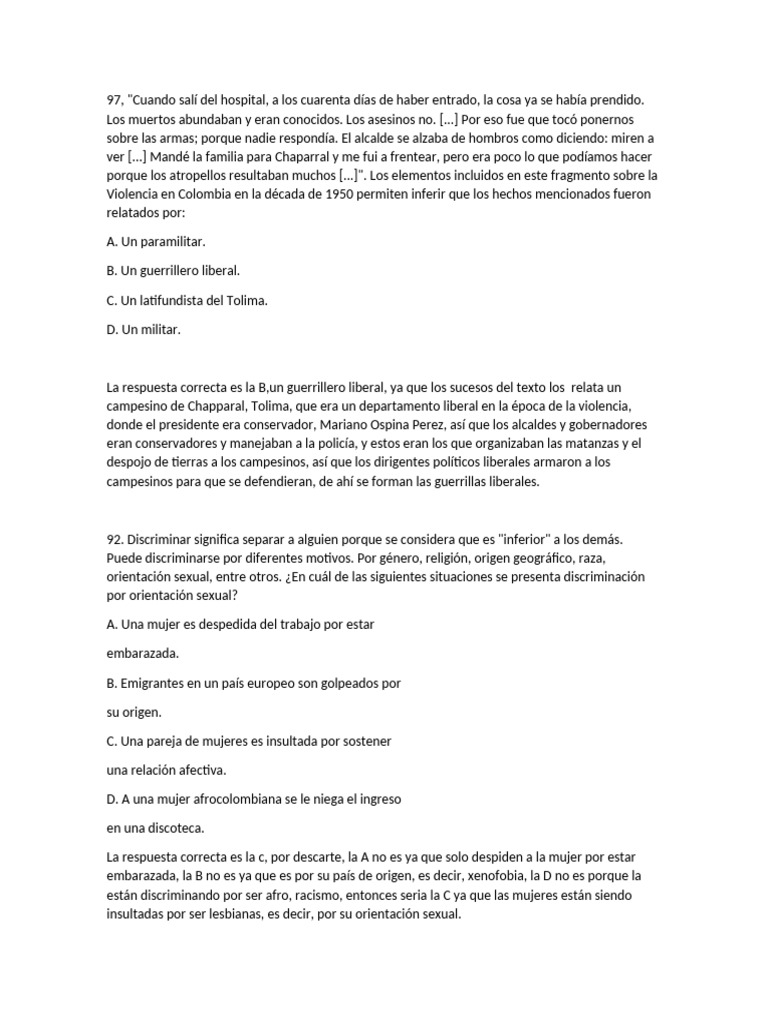 Icfes Training Luis David Mercado | PDF | Ciencias sociales | Historia