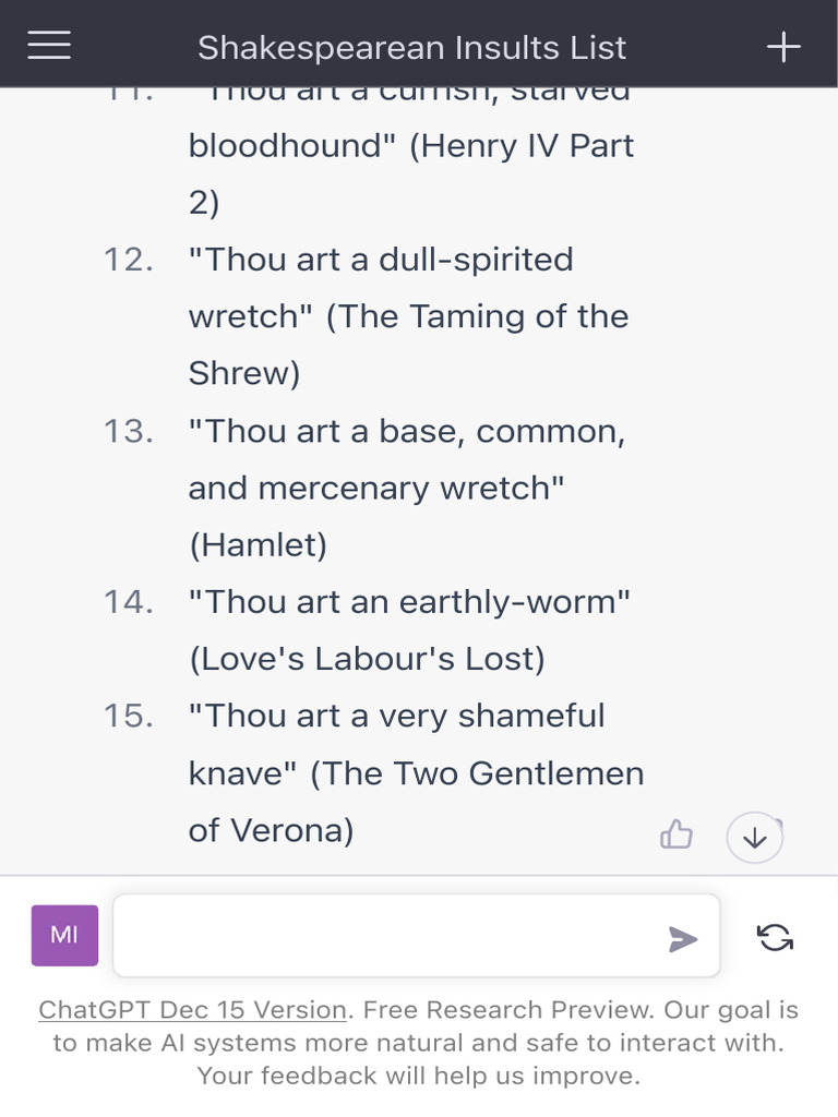 Shakespearean Insults List | PDF | Young Adult