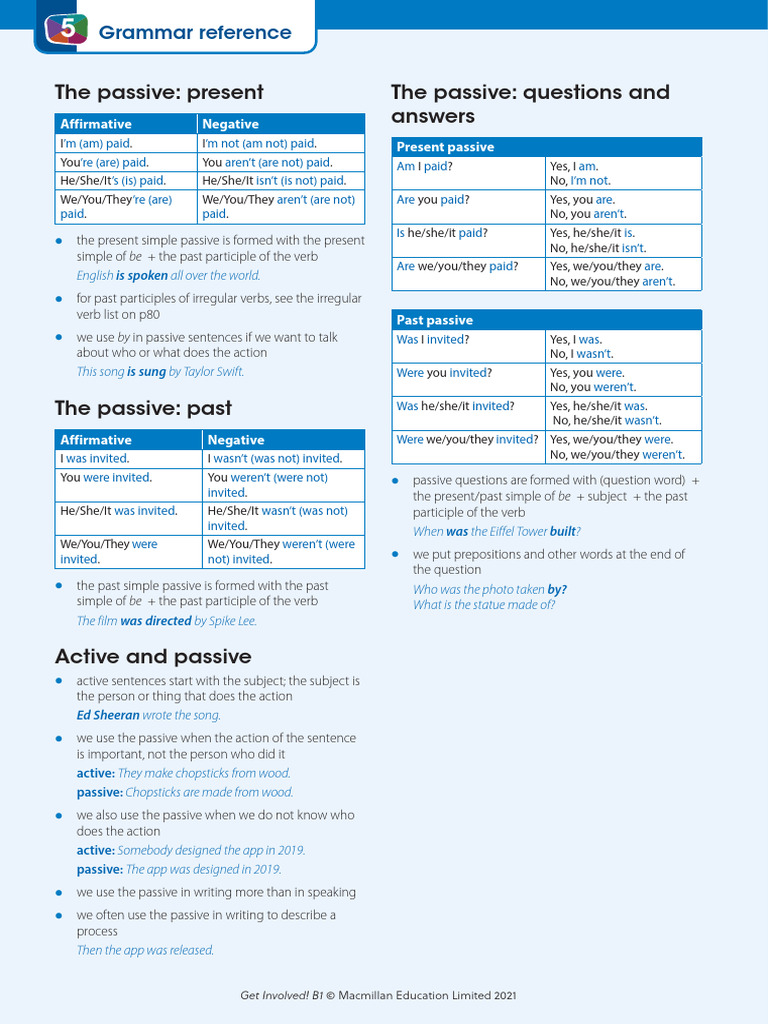 Unit 5 - Grammar reference and practice | PDF | Verb | Syntax