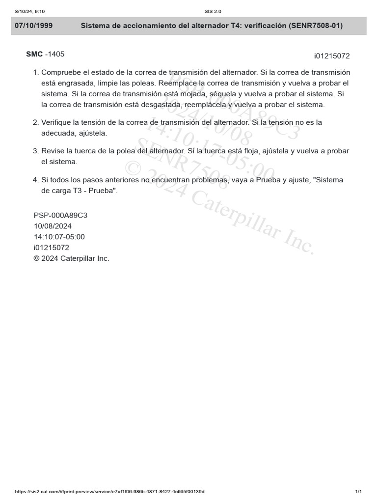 Verificación del Alternador T4 | PDF