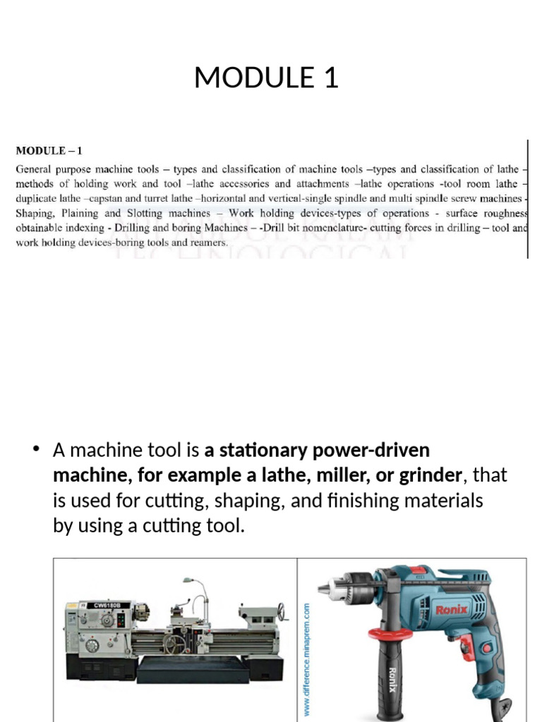Machine tools | PDF | Drill | Drilling