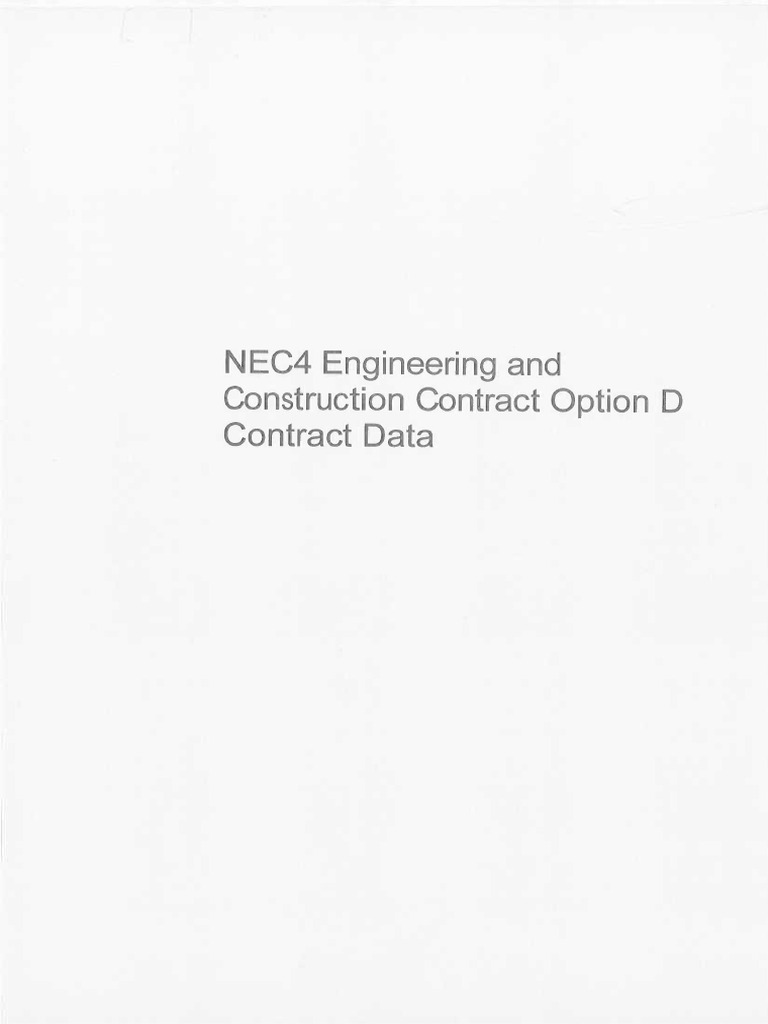 NEC4 Option D Contract Data | PDF | Deductible | Economies