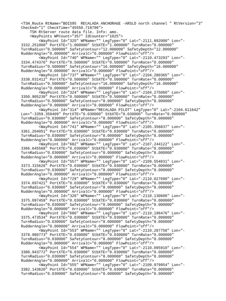 BOIS95 RECALADA ANCHORAGE - ARSLO North Channel .rt3 | PDF